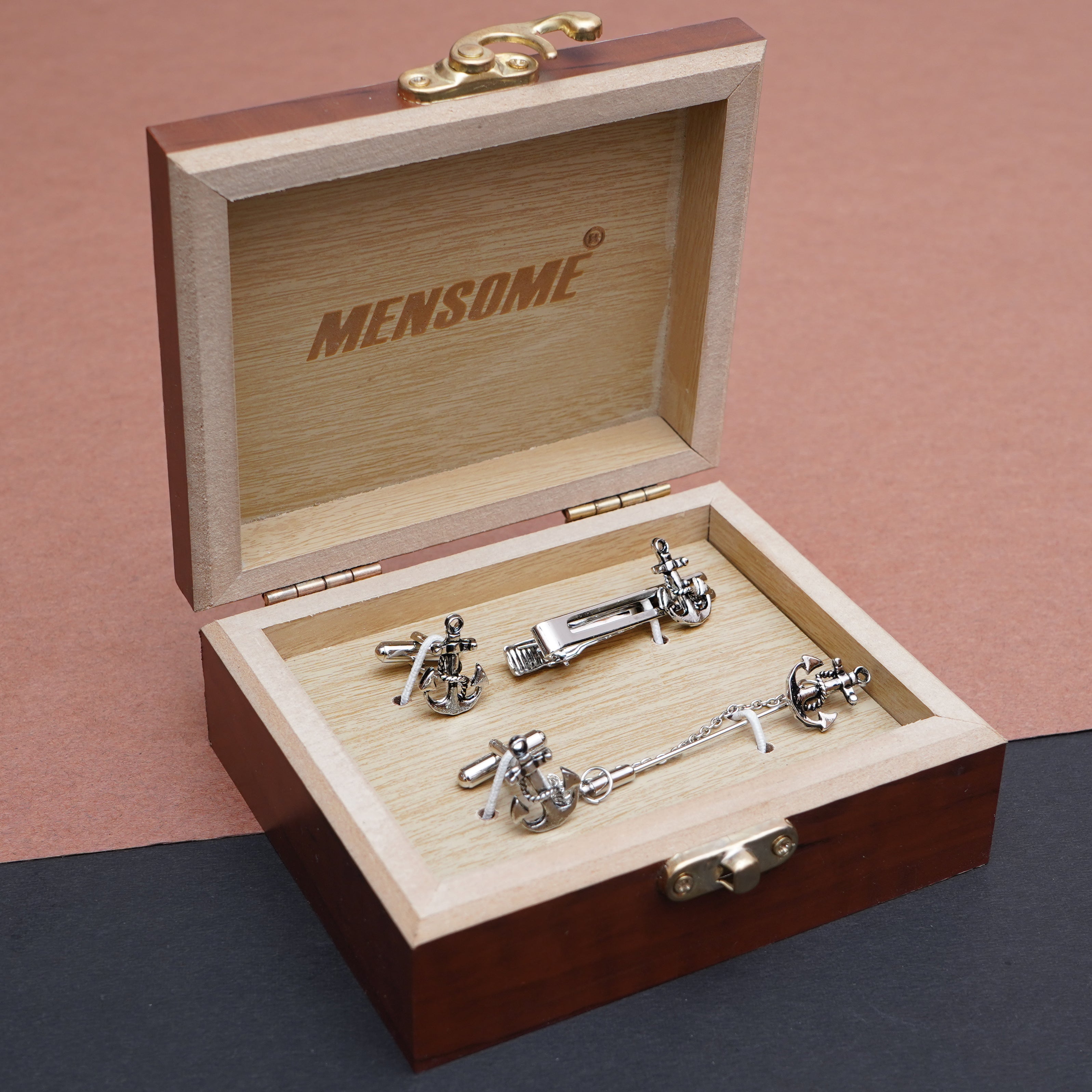 Anchor Cufflinks For Men - Tie Pin and Lapel Pin Gift Set Online | Mensome